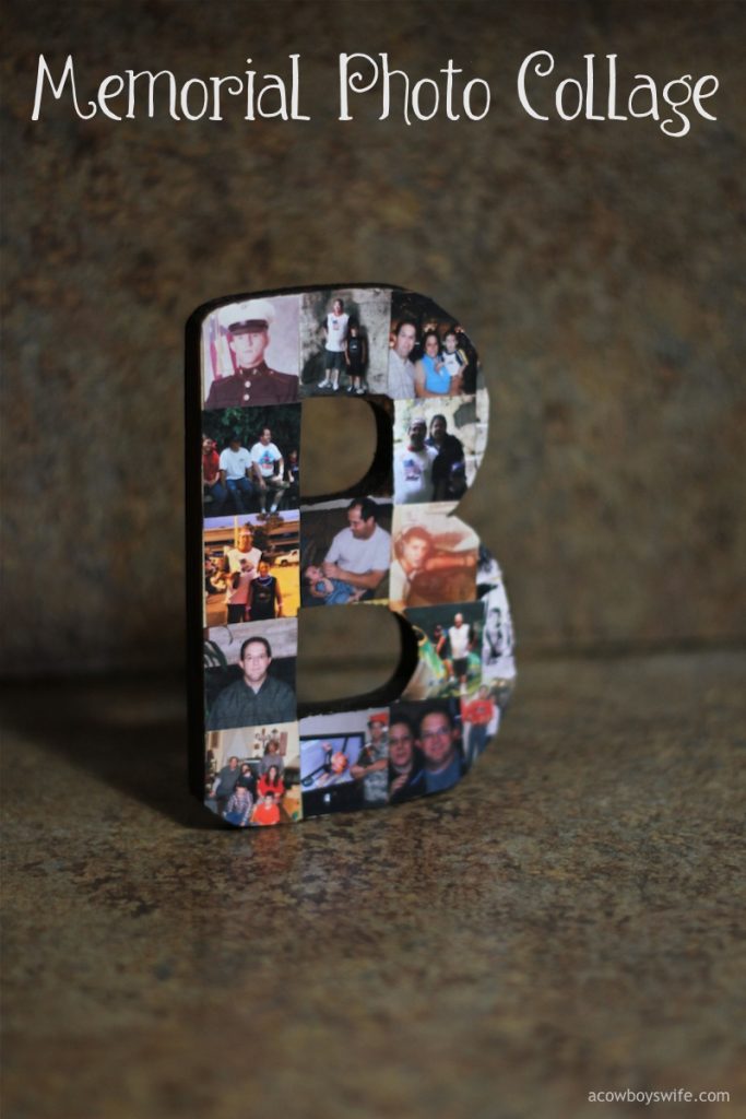 Memorial Photo Collage Craft - Letter B - A Cowboy's Wife